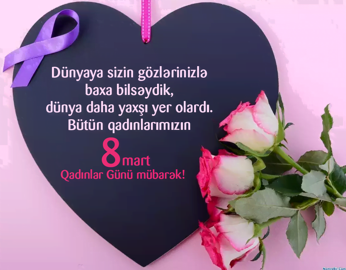 8 Mart Təbrikləri Mesajları Şəkilləri 🌹